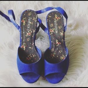 Forever 21 | Shoes | Blue Platform Heels | Poshmark